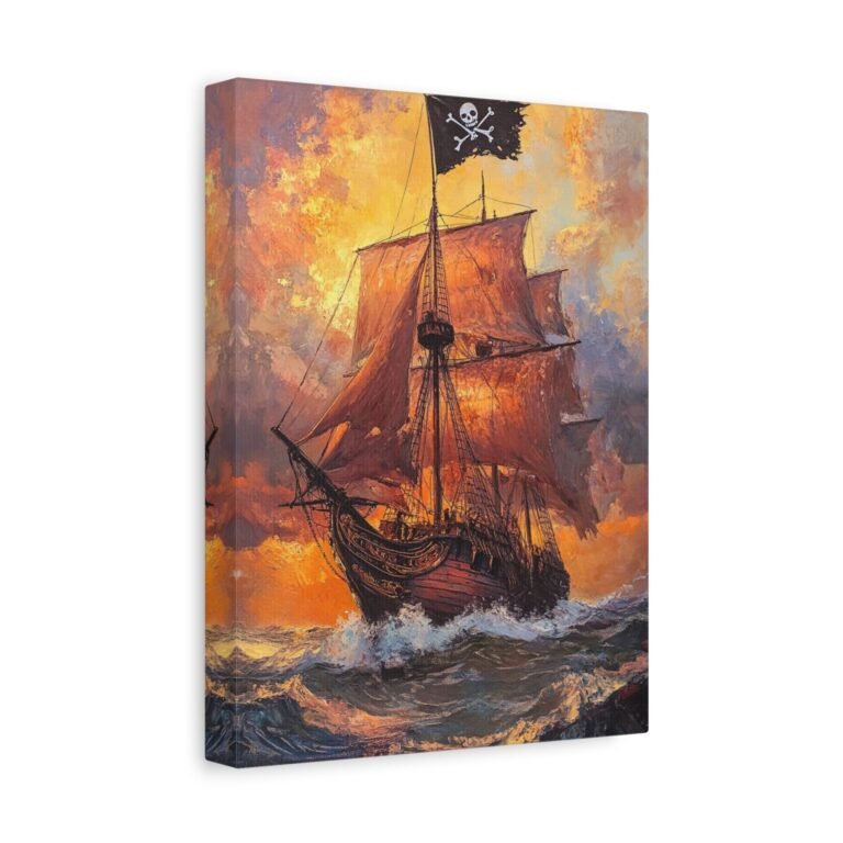 Tableau Peinture Bateau Pirate - Coin Tableau