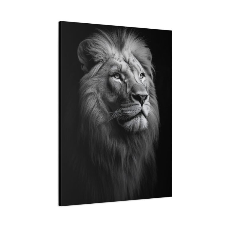 Grand Tableau Lion Noir et Blanc - Coin Tableau